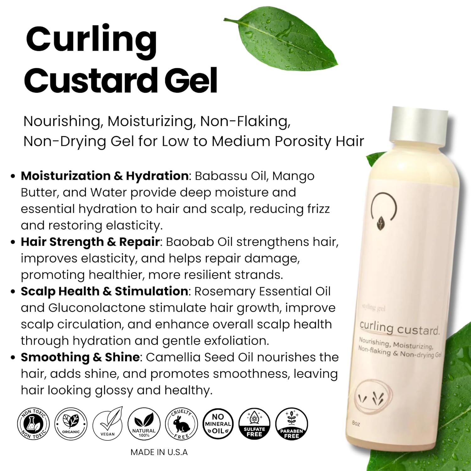 Curling Custard Gel - Low Medium Porosity Hair | OrganiGrow ...